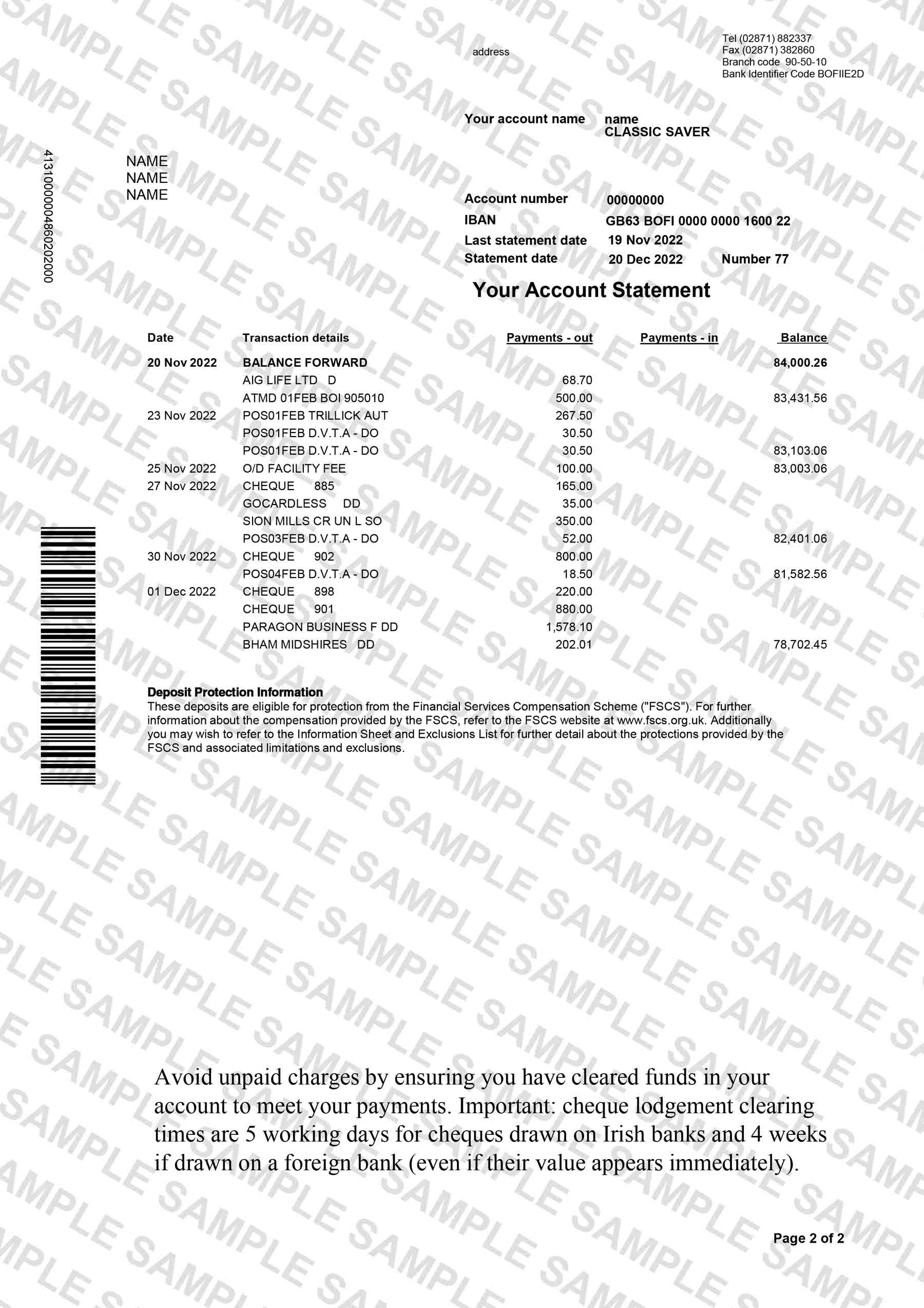 Replica Document Templates | Replacement Statements & Bills